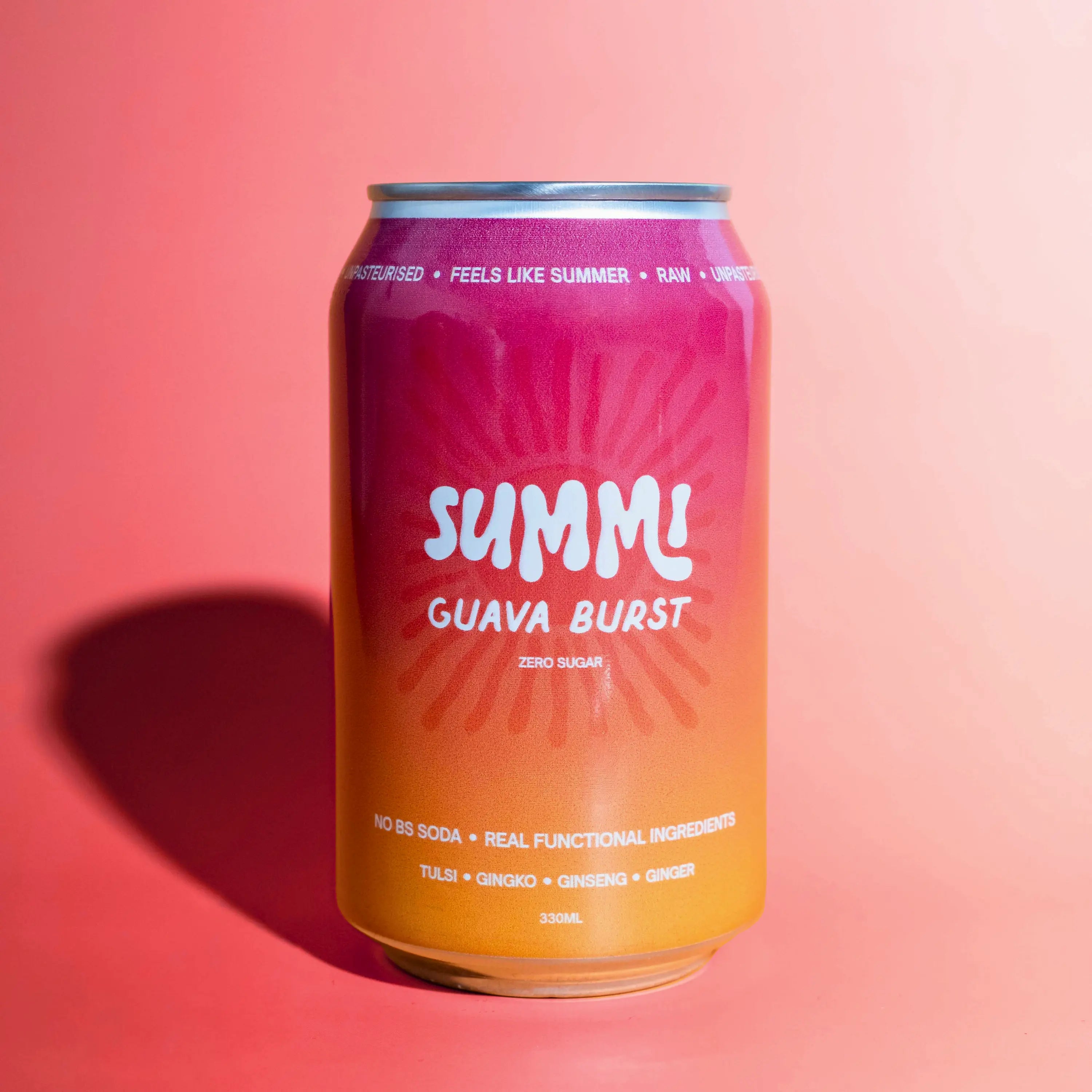 Summi Soda Guava Burst – Zero Sugar Functional Soda in 330ml – SUMMI